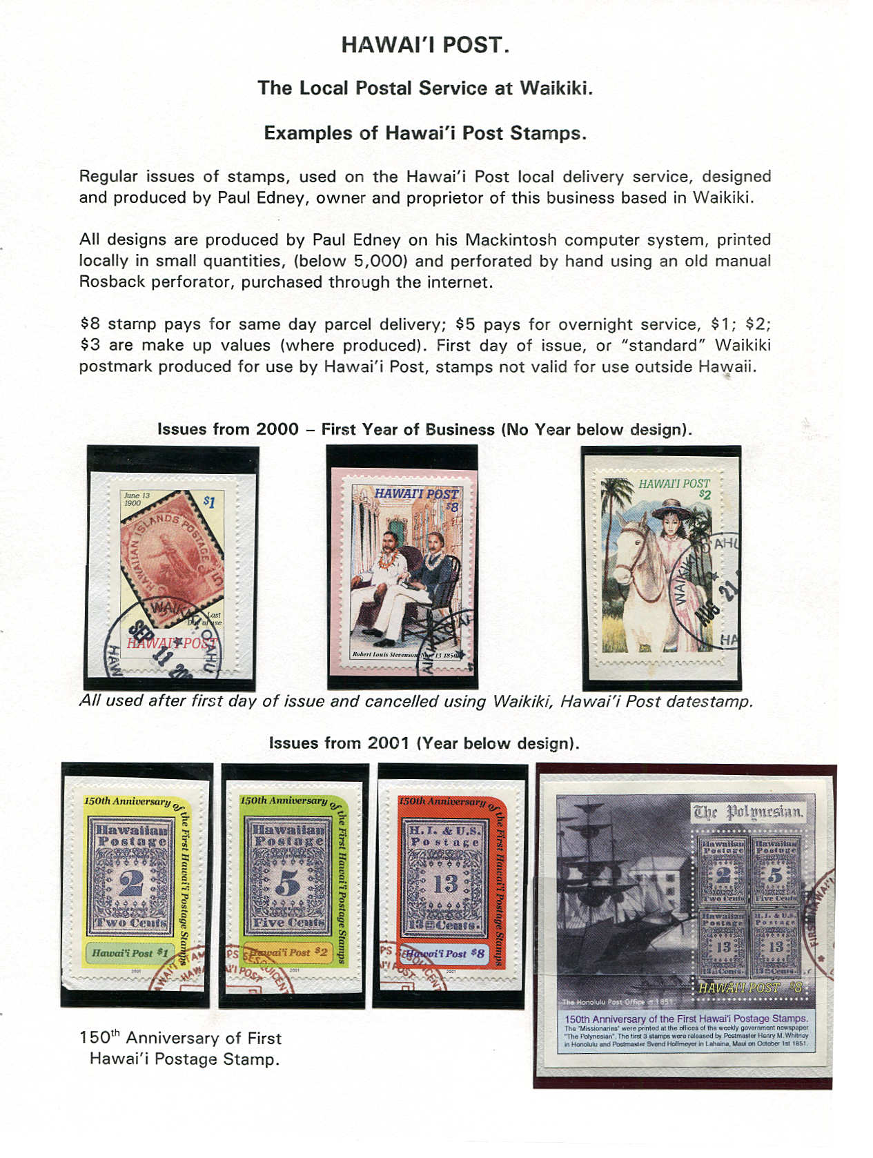 Hawai'i Post - the Privately Owned Local Service and its Stamps ...